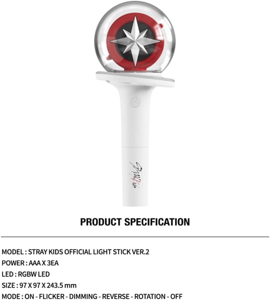Niaycouky Stray Kids Lightstick,Cheering Lights for Concert Light Sticks/K-Pop Kids Lightstick with Merch Merchandise Bracelets and Photocards 55PCS (VER 2)
