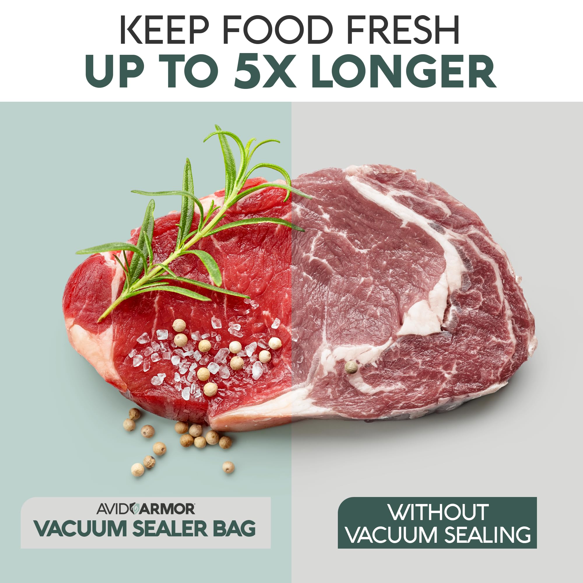 Avid Armor Vacuum Sealer Bags Quart 8x12 Inch 100 Pack for Food Saver, Seal a Meal Vacuum Seal Machines, Commercial Grade Heavy Duty BPA Free for Sous Vide and Meal Prep Precut Storage Bag