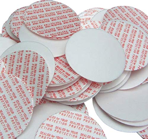 SanDaveVA Brand 33mm Pressure Sensitive PS Foam Cap Liners Tamper Seal Cap Liner Sealed for Your Protection Red Print 33 mm (100)