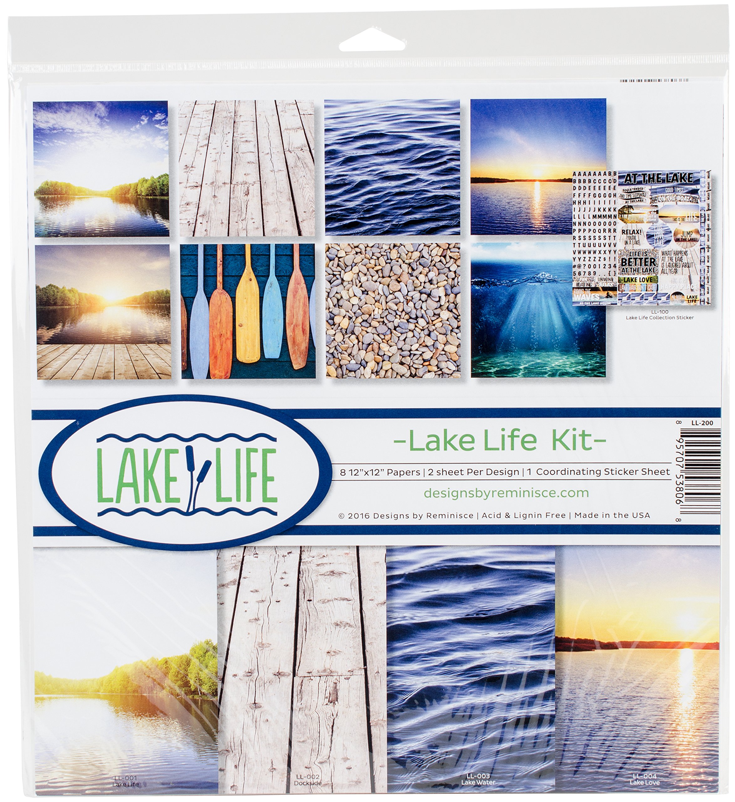 Reminisce LL-200 Lake Life Scrapbook Collection Kit 12x12 inches