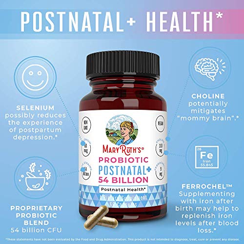 Vegan Postnatal Probiotic by MaryRuth's - Capsules Loaded with Essential Nutrients for Breastfeeding Moms - Nursing Probiotics with Vitamins, Minerals & Antioxidants for Mother & Child - 30 Servings