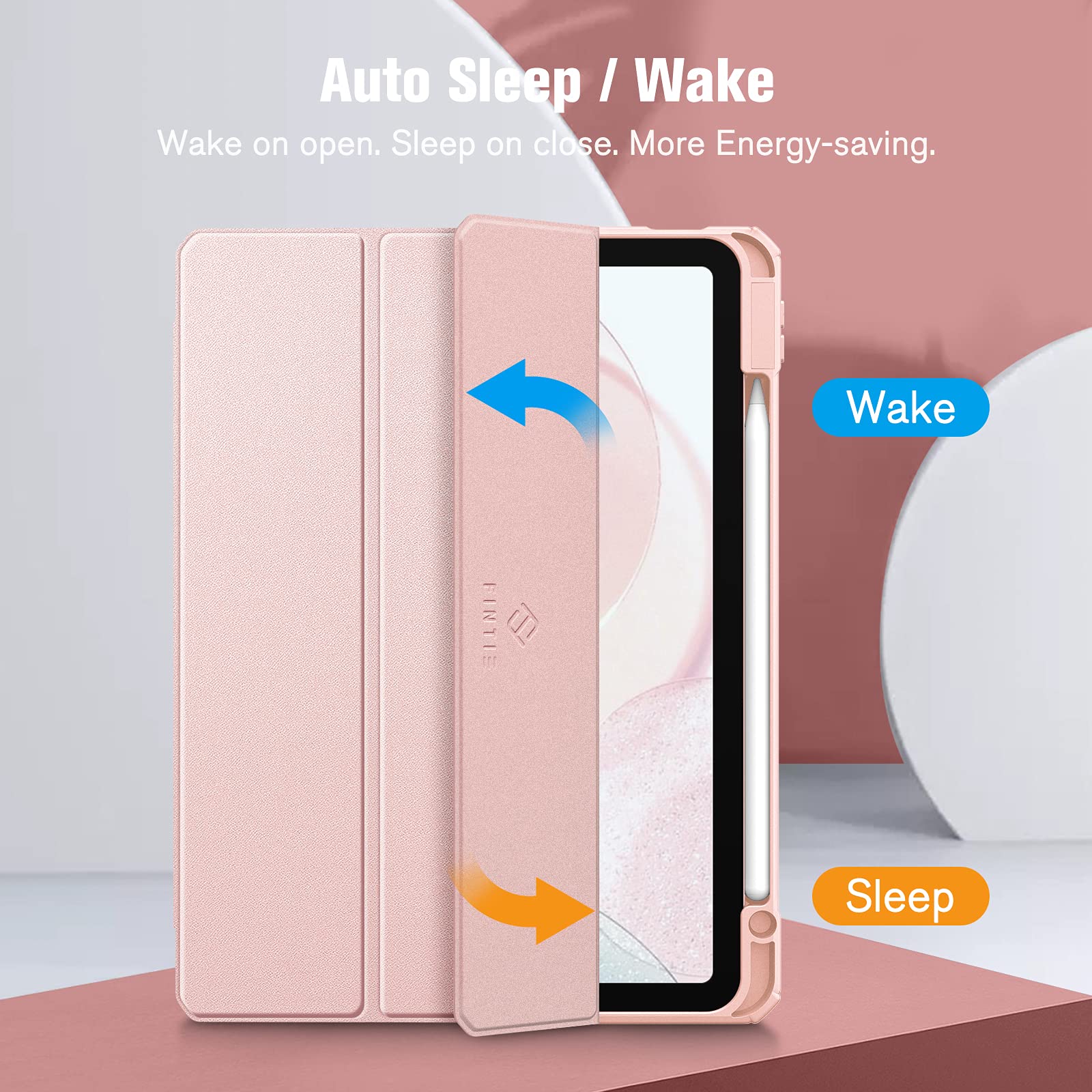 Fintie Hybrid Slim Case for iPad Air 11-inch M3 (2025) / M2 (2024), iPad Air 5th (2022) / 4th Generation (2020) 10.9 Inch - Shockproof Cover with Clear Back Shell & Pencil Holder, Rose Gold