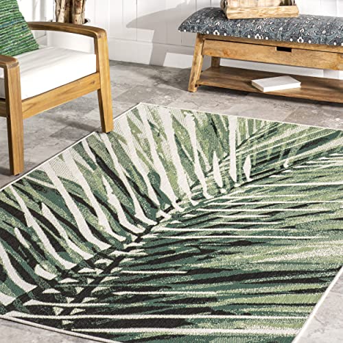 nuLOOM Kalene Double Palm Indoor/Outdoor Area Rug, 4' x 6', Green