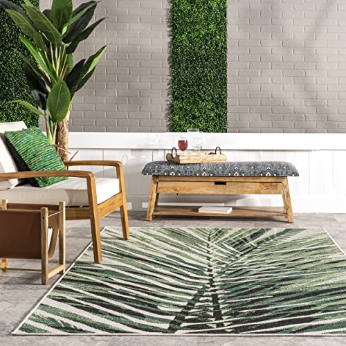nuLOOM Kalene Double Palm Indoor/Outdoor Area Rug, 4' x 6', Green