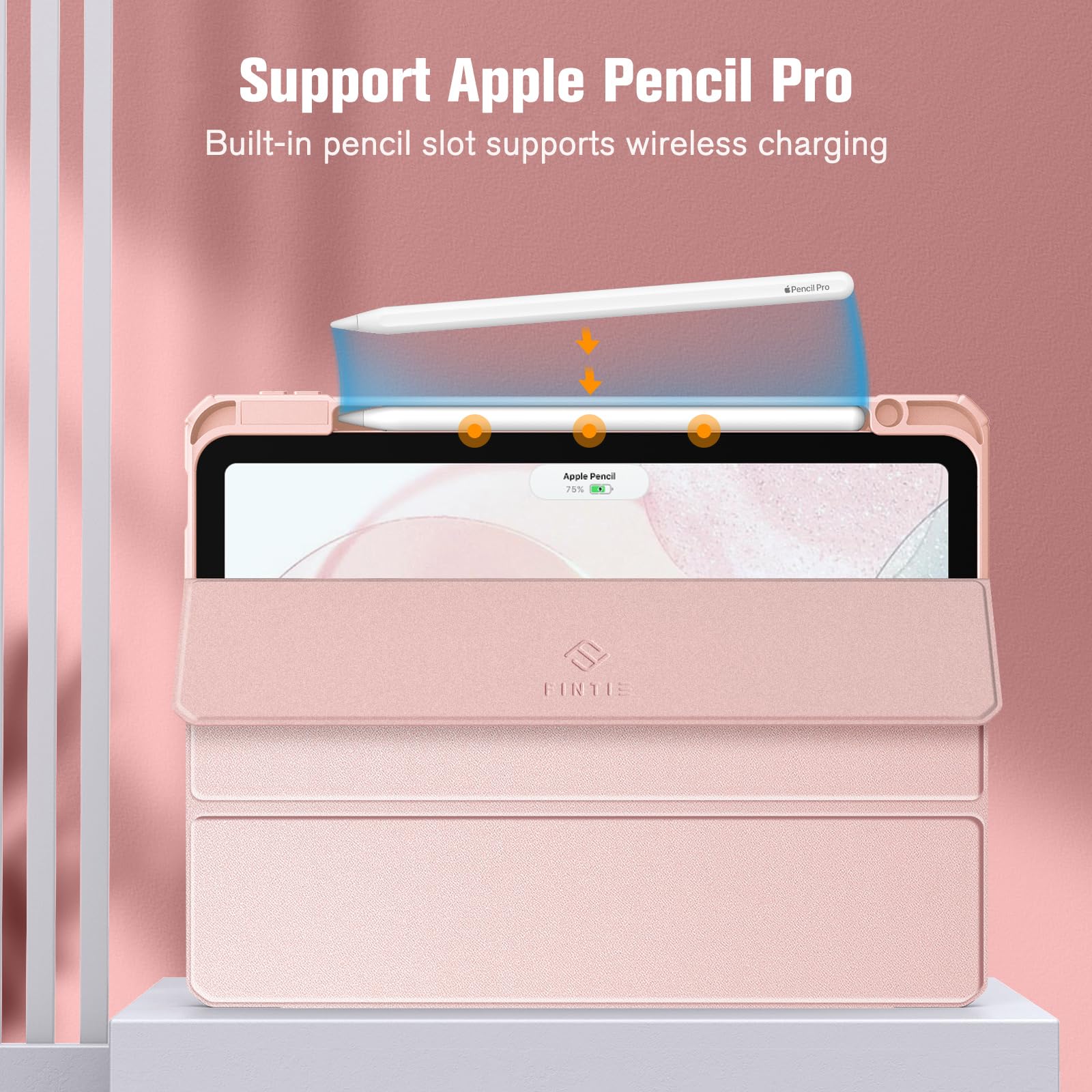 Fintie Hybrid Slim Case for iPad Air 11-inch M3 (2025) / M2 (2024), iPad Air 5th (2022) / 4th Generation (2020) 10.9 Inch - Shockproof Cover with Clear Back Shell & Pencil Holder, Rose Gold