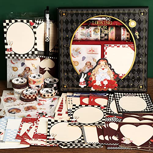 Comealltime Scrapbooking Supplies Stickers(121pcs), Vintage Aesthetic Scrapbook Kit with Washi Stickers, Hobby Knife, Decoupage Papers for Bullet Journals, Craft DIY Gift - Black