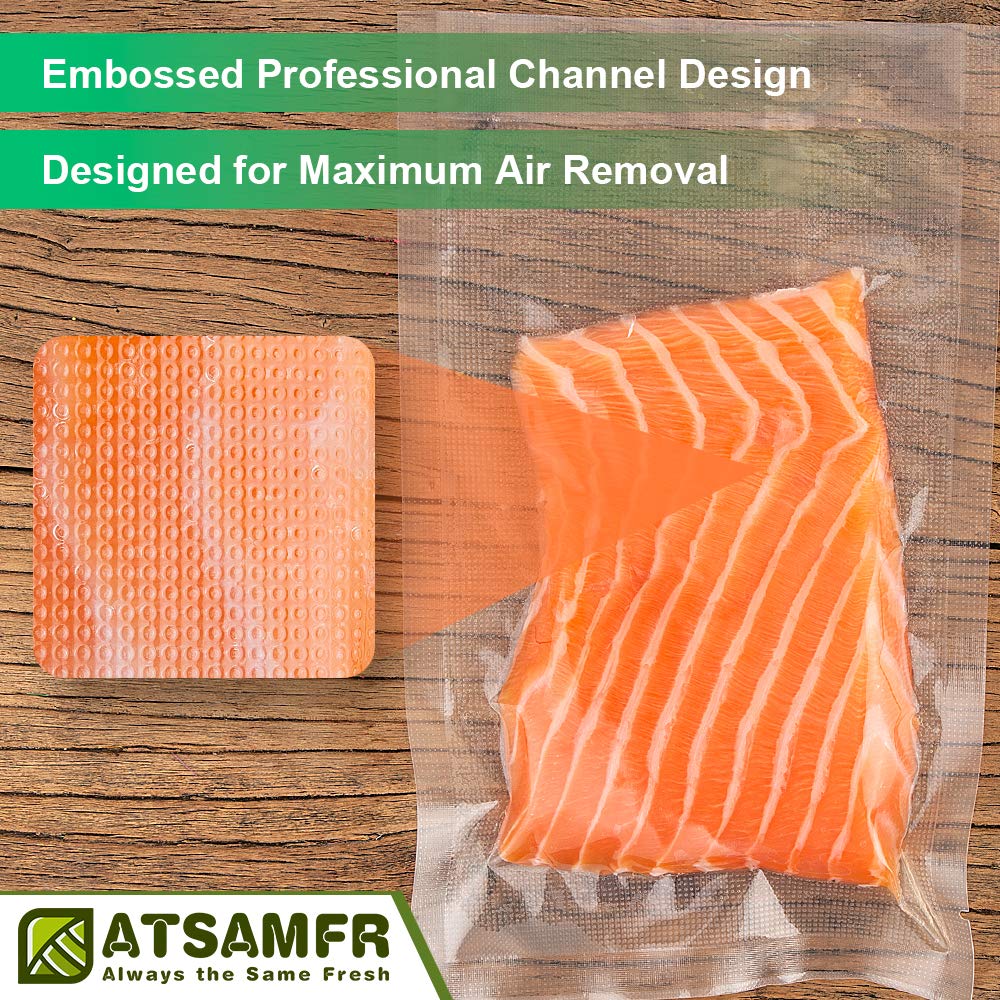 ATSAMFR 6 Pack 8"x20'(3Rolls) and 11"x20' (3Rolls) Vacuum Sealer Bags Rolls with BPA Free,Heavy Duty,Great for Vac Storage or Sous Vide Cooking