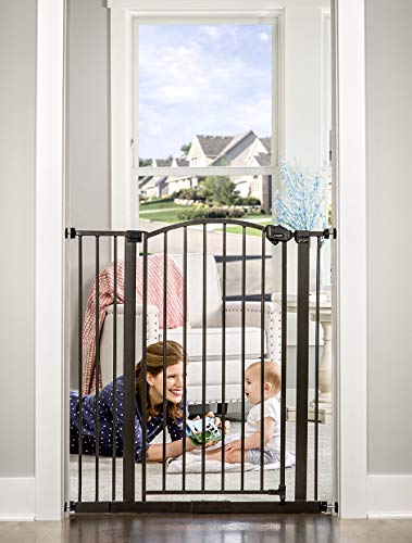 Regalo Easy Step Extra Tall Arched Décor Walk Thru Baby Gate, Includes 4-Inch Extension Kit, 4 Pack Pressure Mount Kit and 4 Pack Wall Mount Kit, Bronze, 36-Inches Tall (Pack of 1)