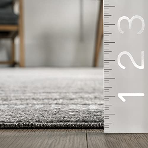 nuLOOM Anya Machine Washable Casual Border Accent Rug, 3' 3" x 5', Grey