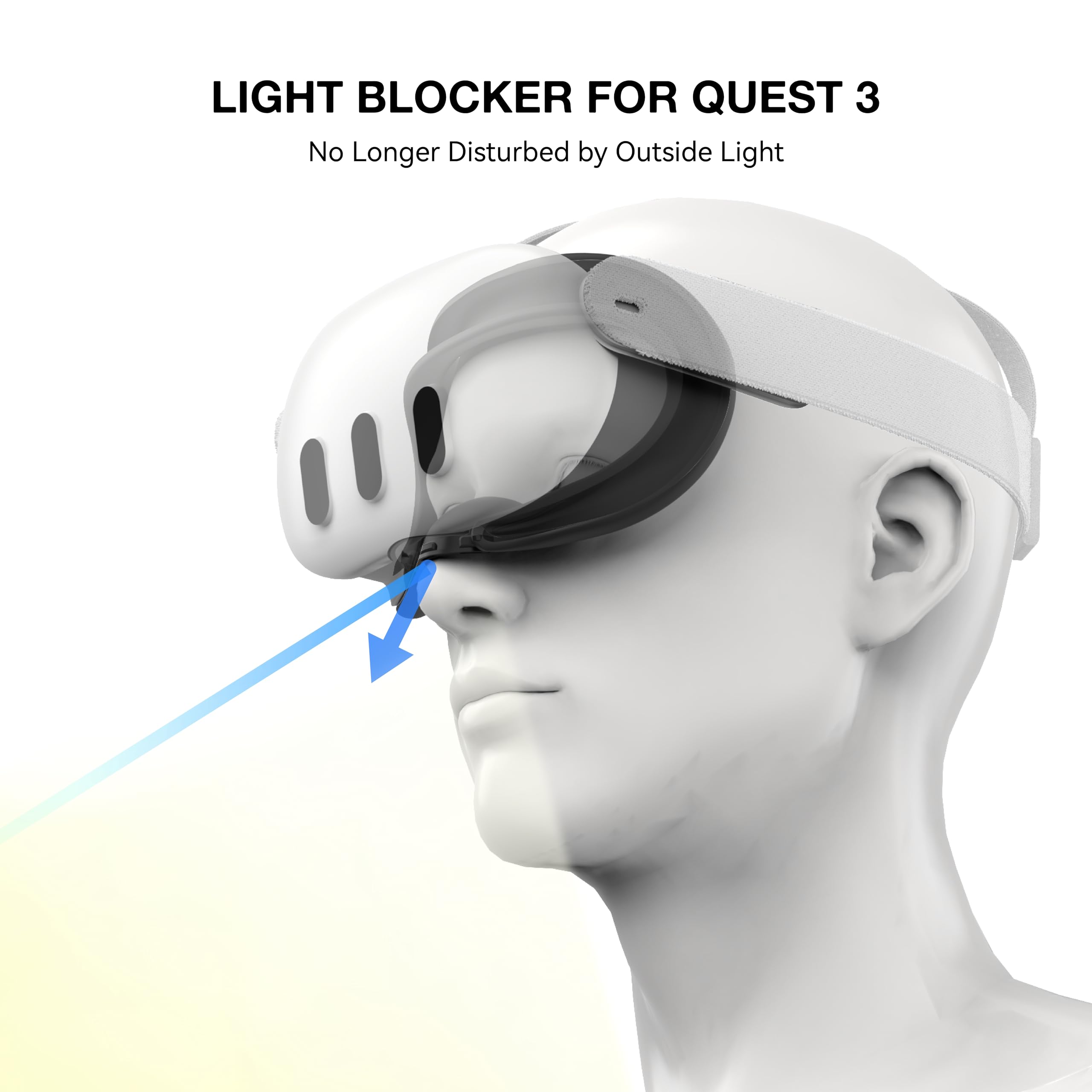 APEXINNO VR Silicone Face Pad Cover and Anti-Leakage Nose Pad for Meta Quest 3 Original Headset Accessories, VR Face Cushion and Light Blocker for Oculus Quest 3 Headset (Black)