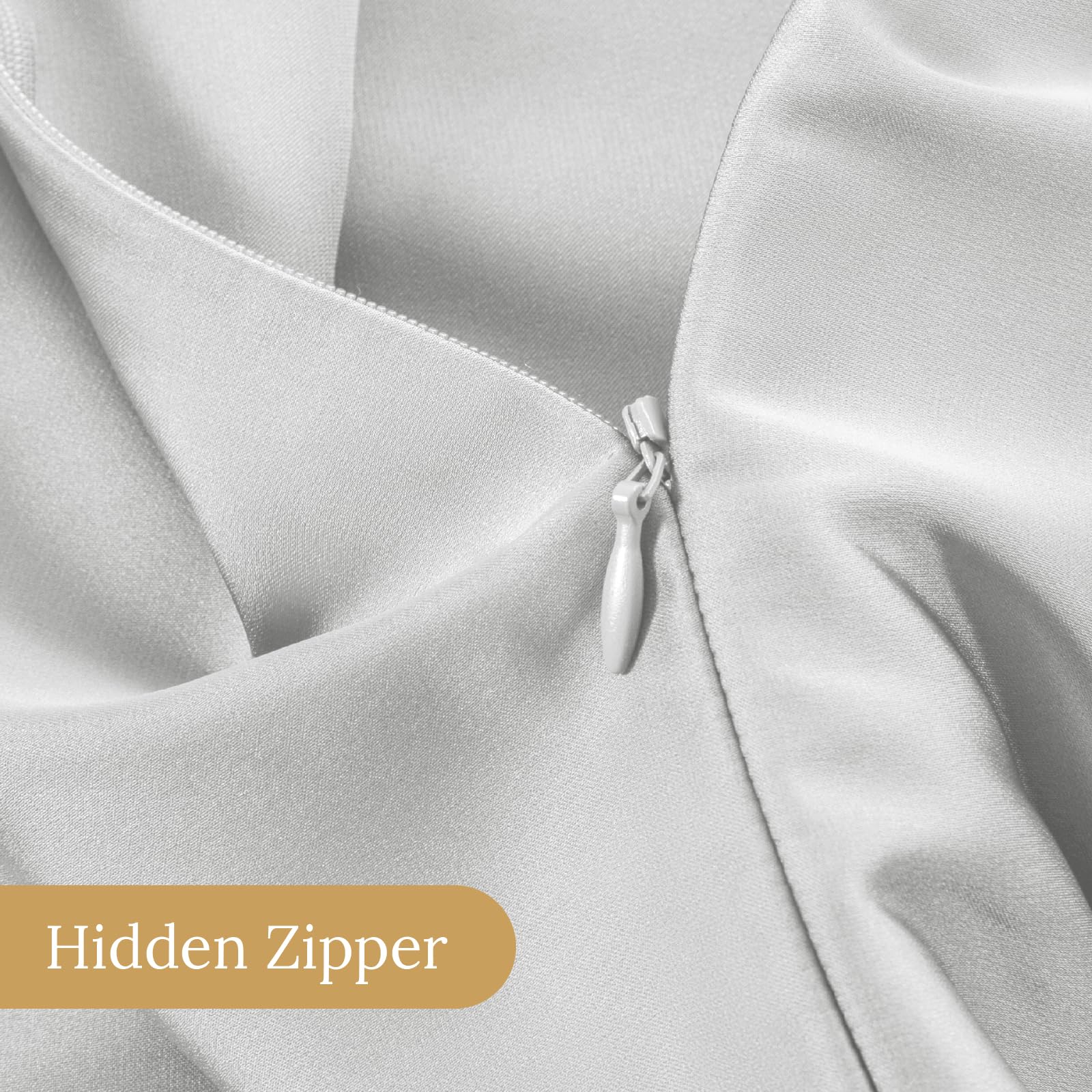 INFIIXSO Mulberry Silk Pillowcase for Hair and Skin, Silk Pillow Cases Standard Size with Hidden Zipper 20x26 Inches, Ultra Smooth and Soft Cooling Pillow Cases for Hot Sleepers(Light Grey, 1 Pack)