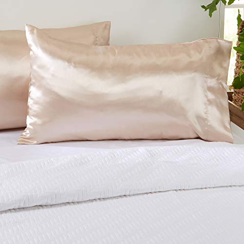 Great Bay Home Satin Pillowcase for Hair and Skin Jumbo/Queen - Caramel Silk Pillowcase 2 Pack 20x36 inches - Satin Pillow Cases Set of 2 with Envelope Closure
