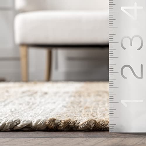 nuLOOM Tiegan Plaid Jute Tassel Area Rug, 8' x 10', Natural