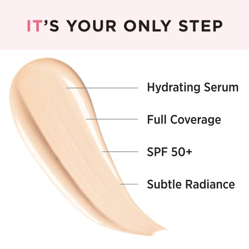 IT Cosmetics CC+ Cream Illumination, Light (W) - Color Correcting Cream, Full-Coverage Foundation, Hydrating Serum & SPF 50+ Sunscreen - Radiant Finish - 1.08 fl oz