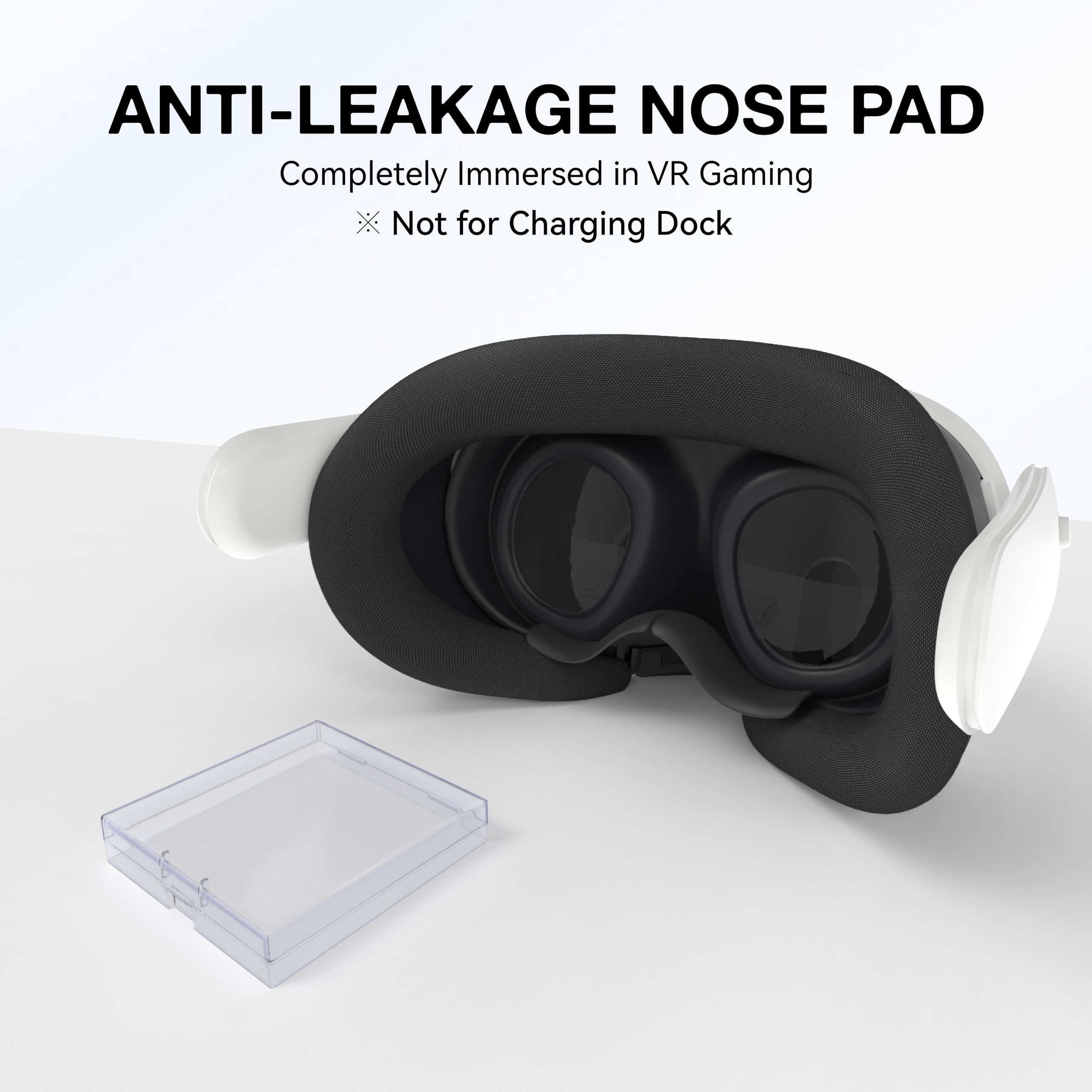APEXINNO VR Silicone Face Pad Cover and Anti-Leakage Nose Pad for Meta Quest 3 Original Headset Accessories, VR Face Cushion and Light Blocker for Oculus Quest 3 Headset (Black)