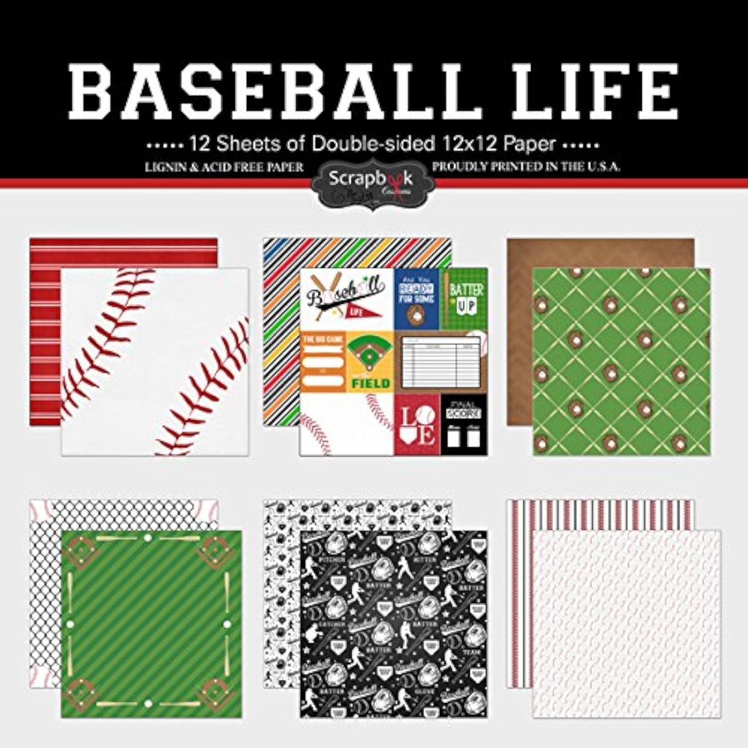 Scrapbook Customs Themed Paper Scrapbook Kit, Baseball Life