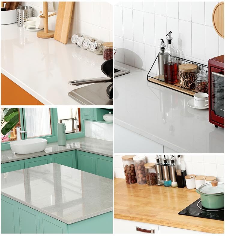 Clear Contact Paper Roll 17.7'' x 118'' Clear Glossy Self-Adhesive Film Cover Removable Protective Film Transparent Waterproof Liners Drawers Shelves Kitchen Cabinets Desks Fridge Roll