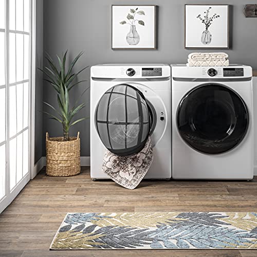 nuLOOM Paisley Machine Washable Faded Floral Border Medallion Accent Rug, 3' x 5', Beige