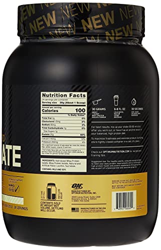 Optimum Nutrition on Isolate, Vanilla Soft Serve, 1.62 Pound