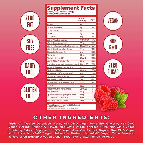 Liquid Multivitamin Raspberry & Liquid Multimineral Cranberry Bundle by MaryRuth’s | Vitamin A, B, C, D3, E & Amino Acids | Immune & Energy Support | Sleep Support | Magnesium Calcium & MSM Supplement