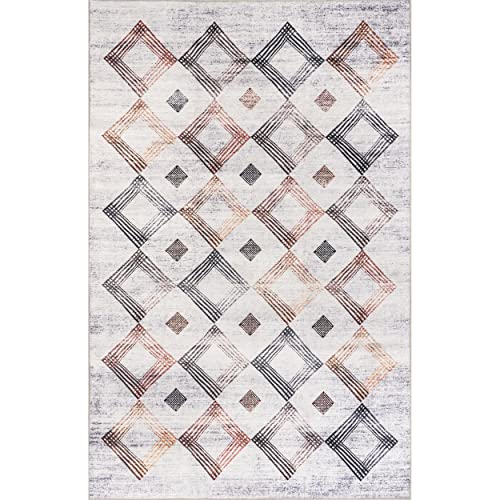 nuLOOM Meg Diamond Stain-Resistant Machine Washable Area Rug