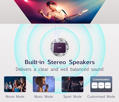 UVISION Native 1080P Full HD Wireless Projector, Keystone Correction and Dust-Proof Design, Home Theater & Office Projector, Compatible: Roku, FireTV, Laptop, Phone, Tablets, PS5