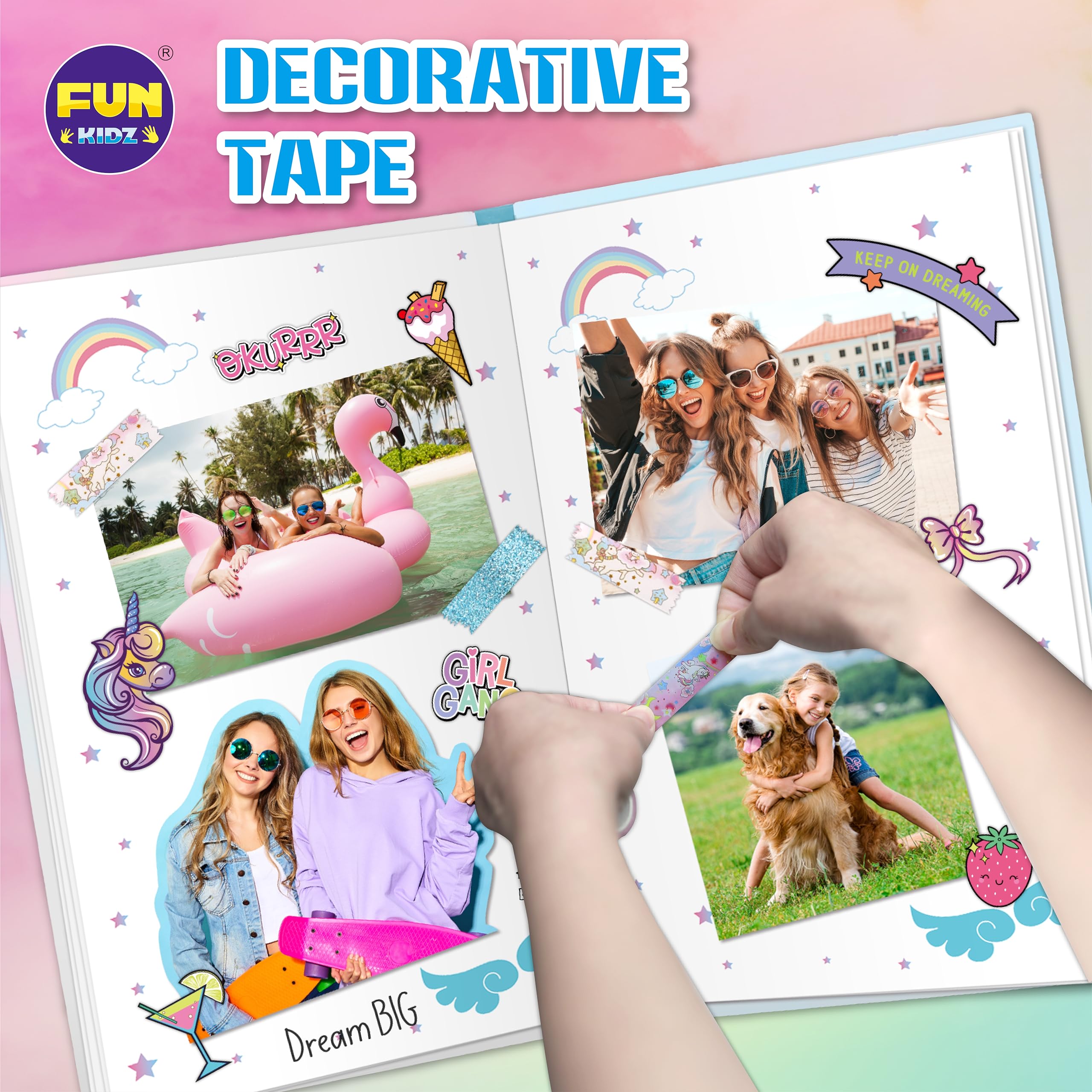 Unicorn Journal Kit for Girls 6-12, FunKidz Scrapbook Set for Teens Diary Kit for Girl Activities Creative Gifts