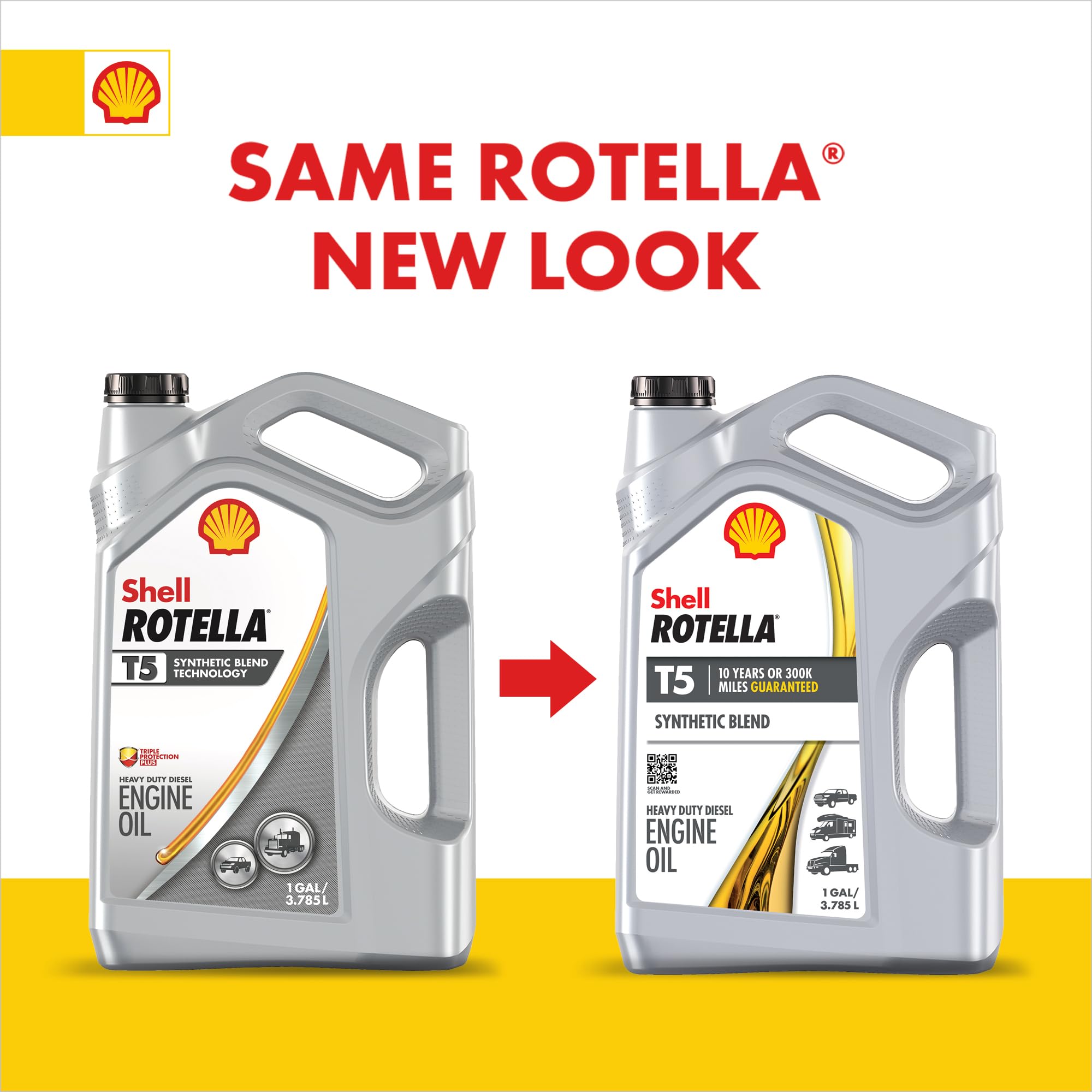 Shell Rotella T5 Synthetic Blend 15W-40 Diesel Engine Oil, 1 Gallon