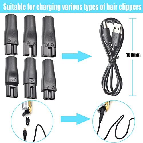 9 PCS Replacement Power Cord 5V Charger USB Adapter Suitable for Electric Hair Clippers, Beard trimmers, Shavers, Beauty Instruments, Desk Lamps, Purifiers.
