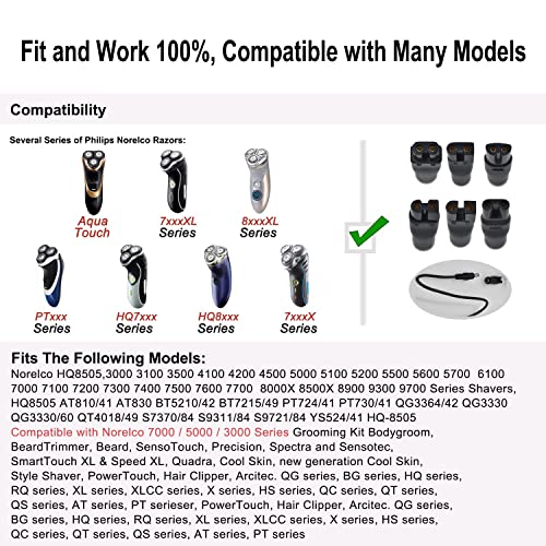 9 PCS Replacement Power Cord 5V Charger USB Adapter Suitable for Electric Hair Clippers, Beard trimmers, Shavers, Beauty Instruments, Desk Lamps, Purifiers.