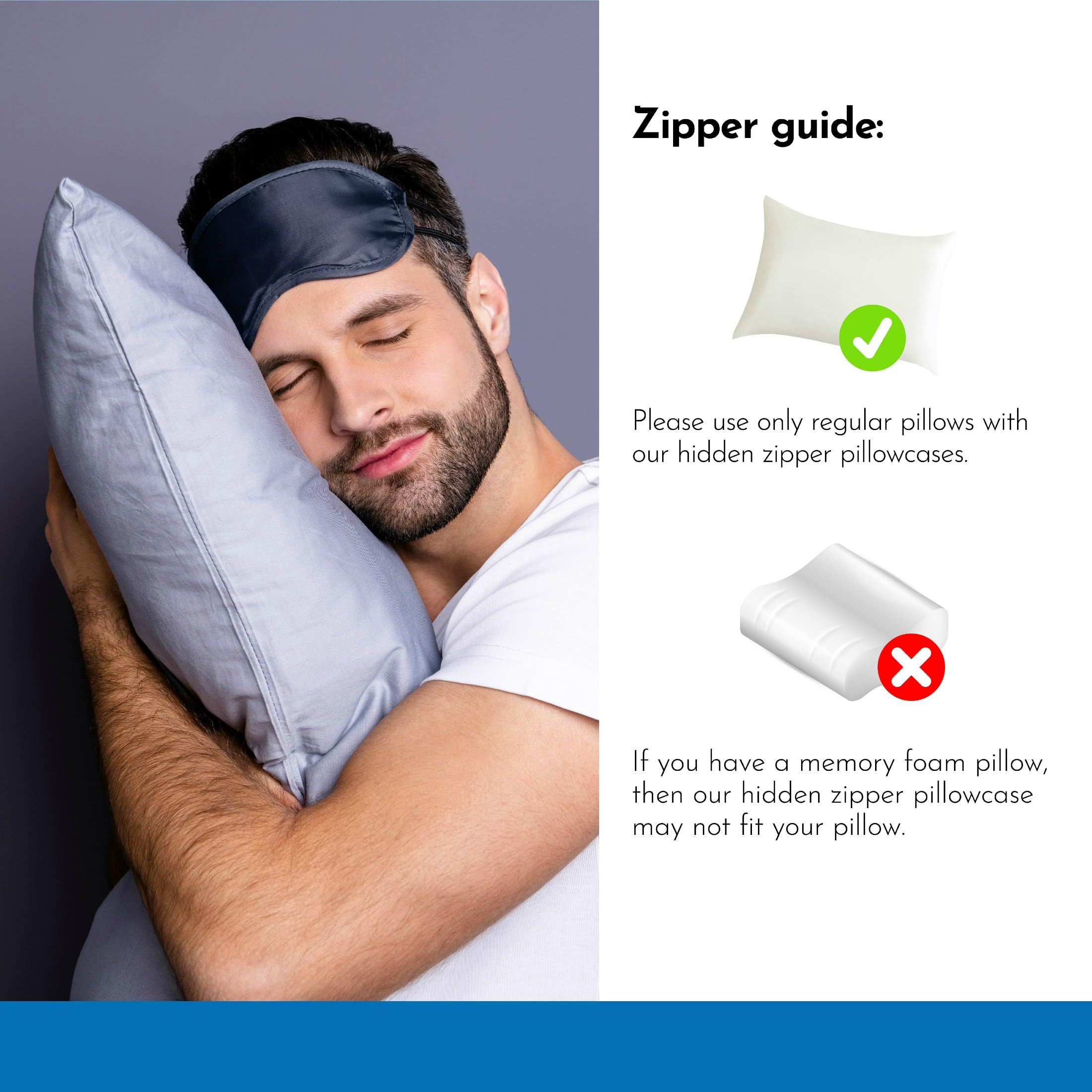 Zipper Pillow Cases Standard - 100% Viscose Bamboo Pillowcase 2-Pack Zip Up Pillow Case Cooling Zippered Pillow Cases Standard Size, Protector Cover