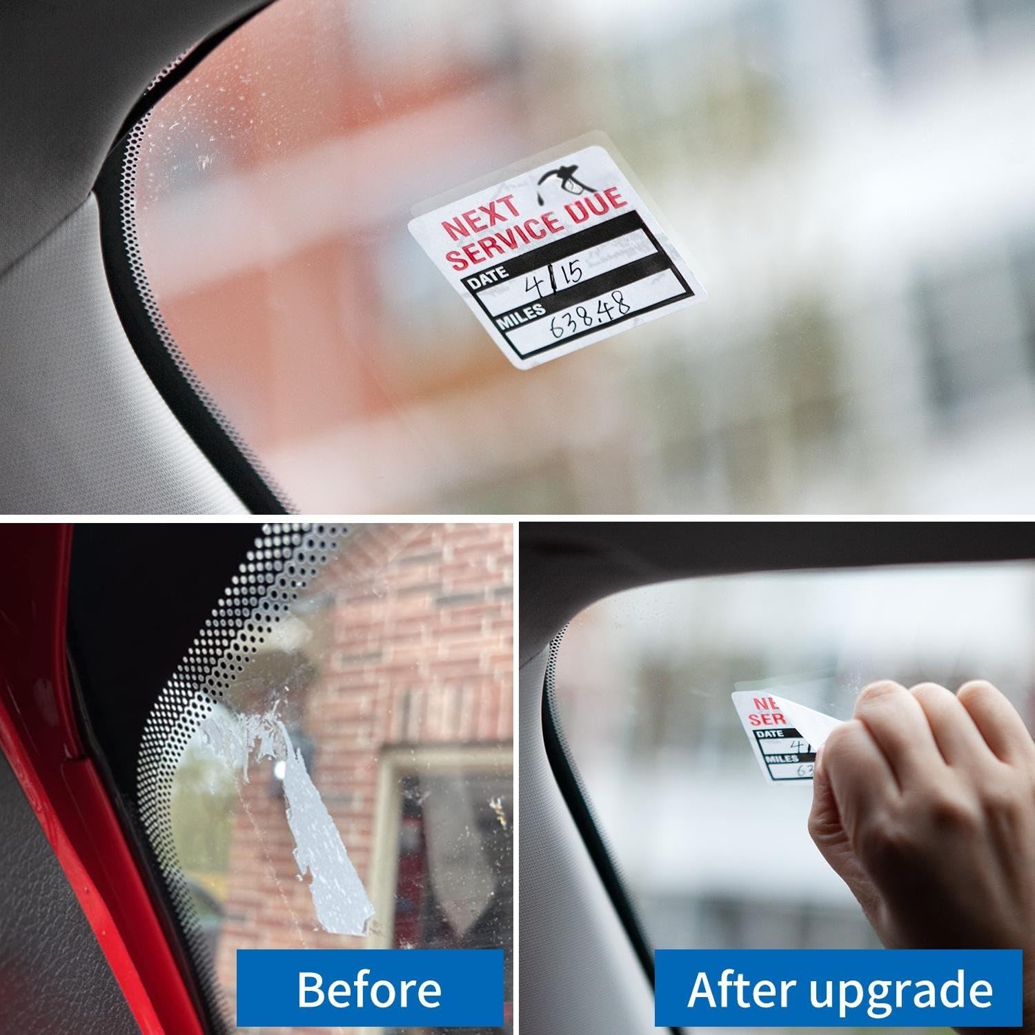 100 Pieces Oil Change Stickers,Service Reminder Labels, Auto Maintenance Service Due Reminder Stickers Labels,2 x 2 Inch, 1 Roll (Black)