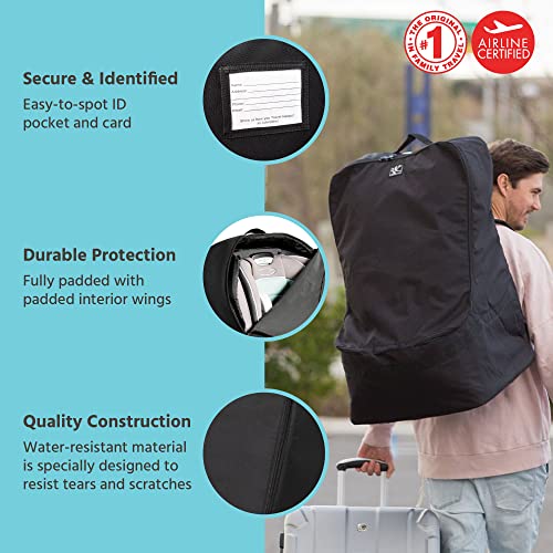 J.L. Childress Ultimate Backpack Premium Padded Car Seat Travel Bag - Large, High Quality, Durable, Secure, Universal Airport Gate Check Bag, Black