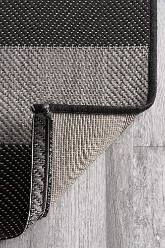 nuLOOM Haylie Chevron Striped Indoor/Outdoor Area Rug, 5' 3" x 7' 6", Black