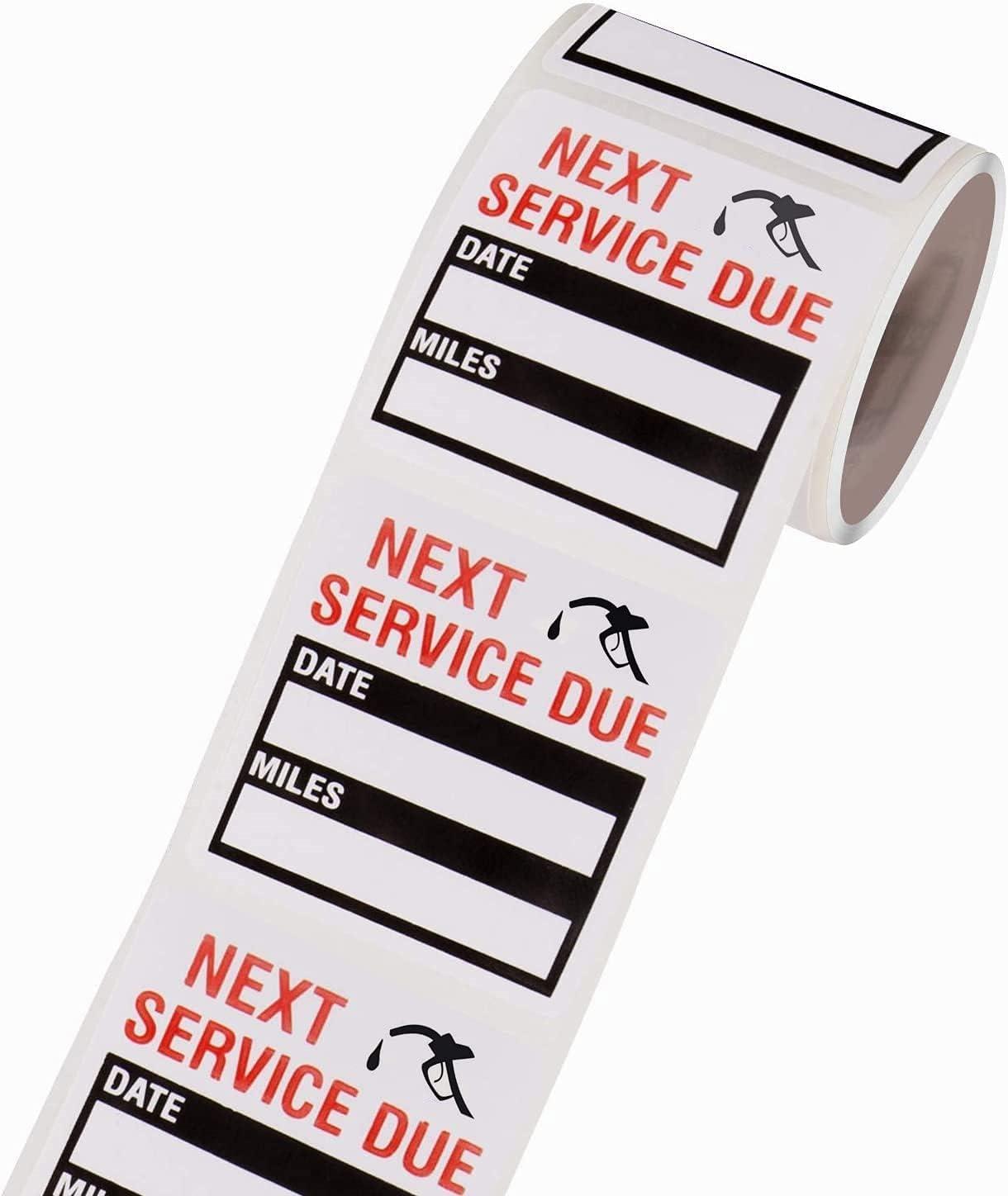 100 Pieces Oil Change Stickers,Service Reminder Labels, Auto Maintenance Service Due Reminder Stickers Labels,2 x 2 Inch, 1 Roll (Black)