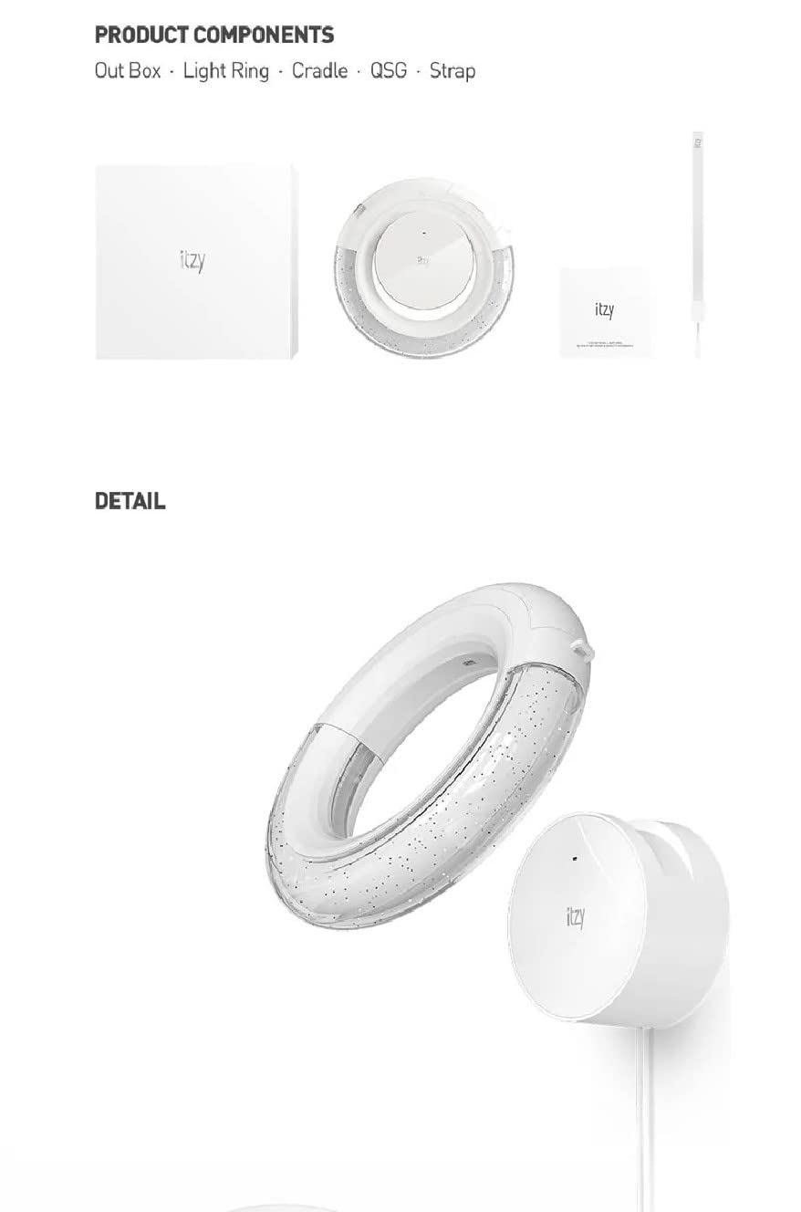KPOPINTOUCH ITZY Official Light Ring with Wrist Strap Fan Cheering Lightstick for K-Pop Idol Concert Lightup Lighting Merchandise