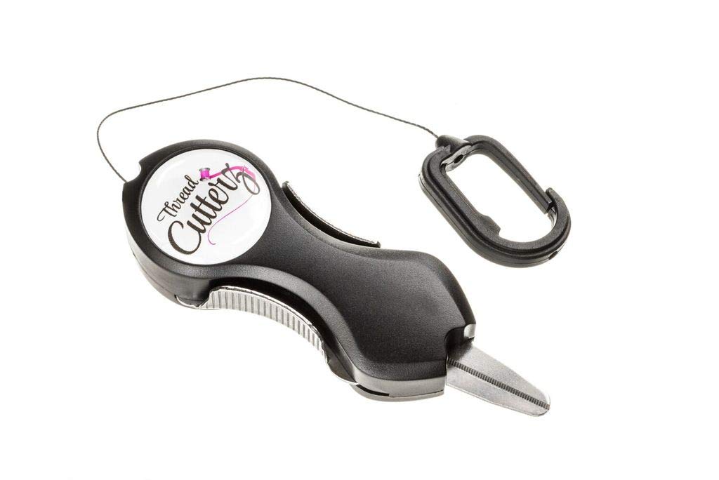 Thread Cutterz Long Nose Stainless Steel Snippers with Serrated Blade, Retractable Cord and Clip
