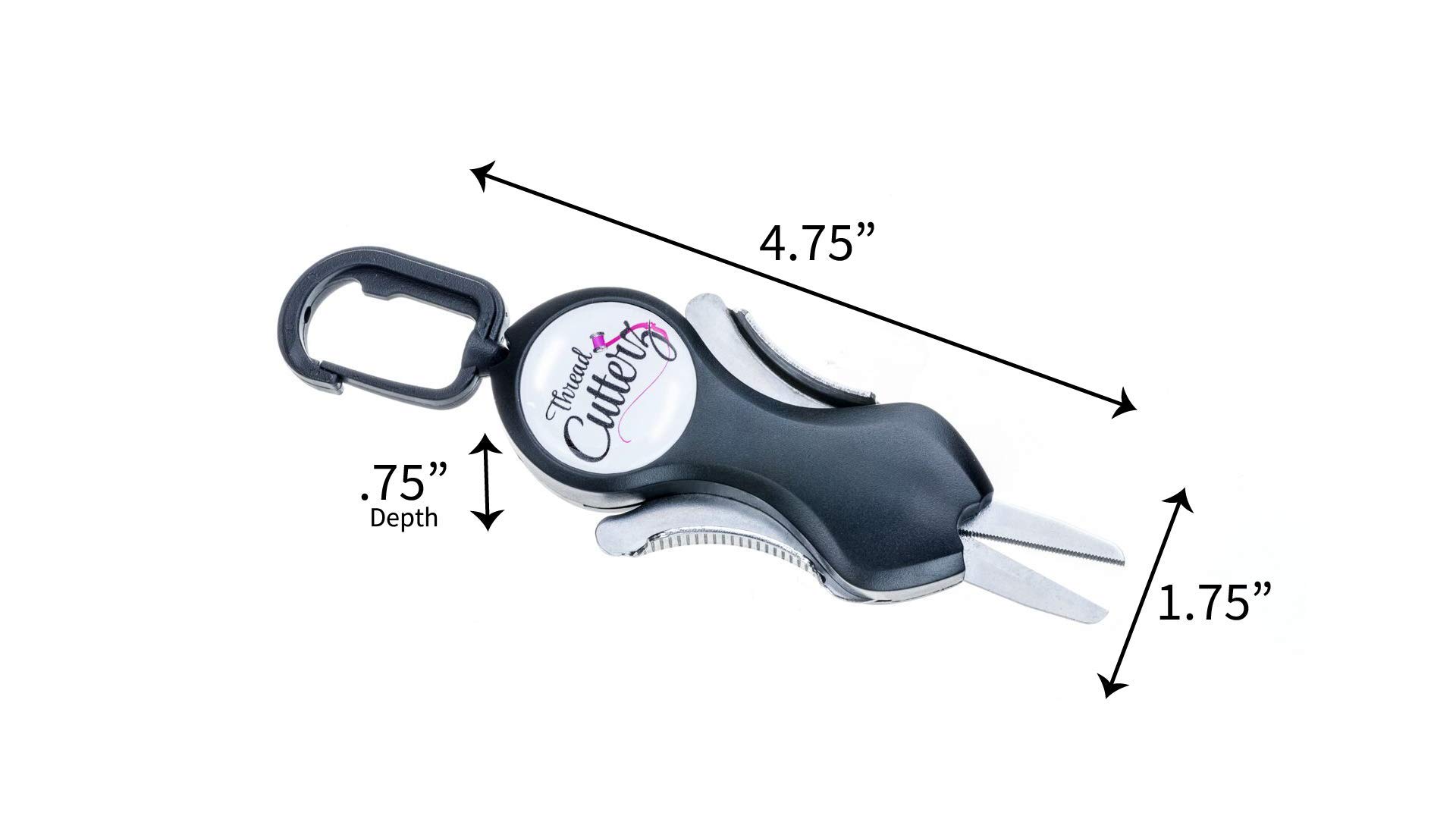 Thread Cutterz Long Nose Stainless Steel Snippers with Serrated Blade, Retractable Cord and Clip