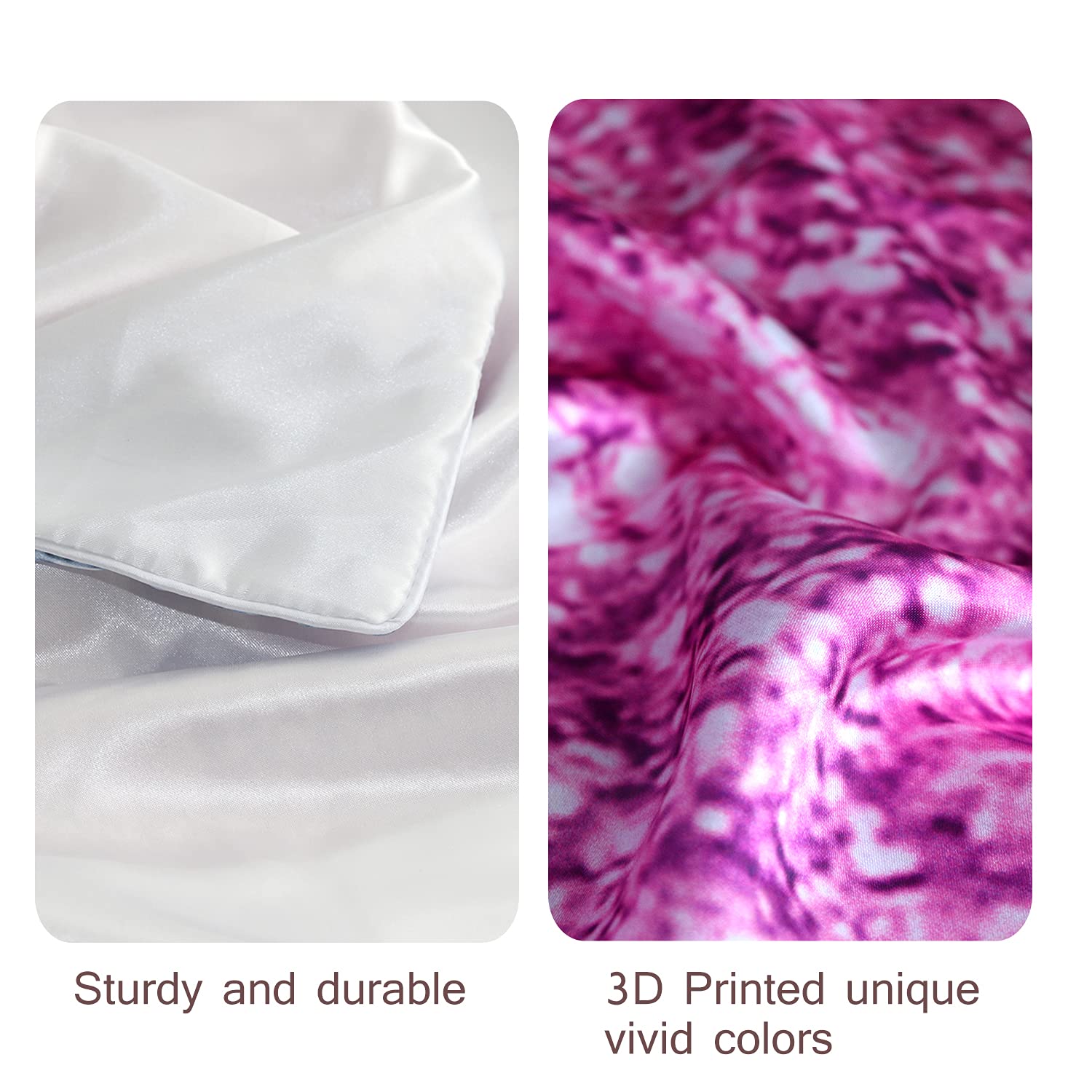 BlessLiving Satin Pillowcase Hippie Tie Dye Pillow Cases for Hair and Skin Boho Abstract Pattern Silk Pillowcases with Envelope Closure (Set of 2 Pack, Purple and Blue, Standard(20''x26''))