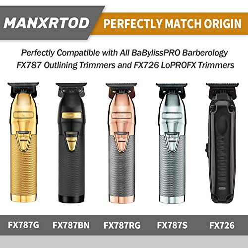 FX707Z Replacement Blades for All BaBylissPRO FX787 & FX726 Trimmers, DLC Replacement Blades Compatible with BaByliss Trimmer Blades, Gold