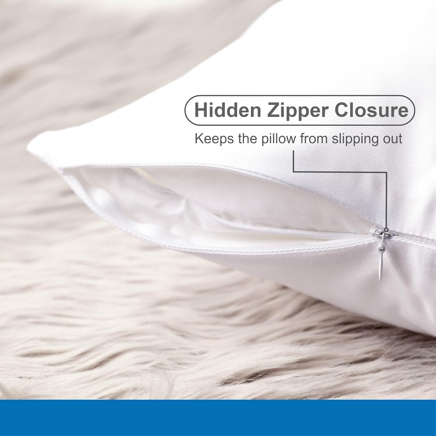 Cooling Pillow Cases King - 100% Viscose Bamboo Pillowcase Set of 2, Zippered, Cool Pillow Cases for Hot Sleepers, Soft