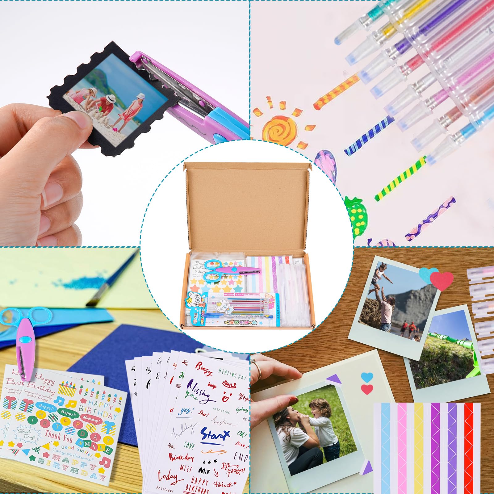 COMBIUBIU Scrapbooking Supplies for our adventure book, Travel Journal,Wedding Planner, Memory Book,Guest Book,Scrapbooking Kit,Scrapbooking Tools for Photo Ablum Scrapbooking and Card Making