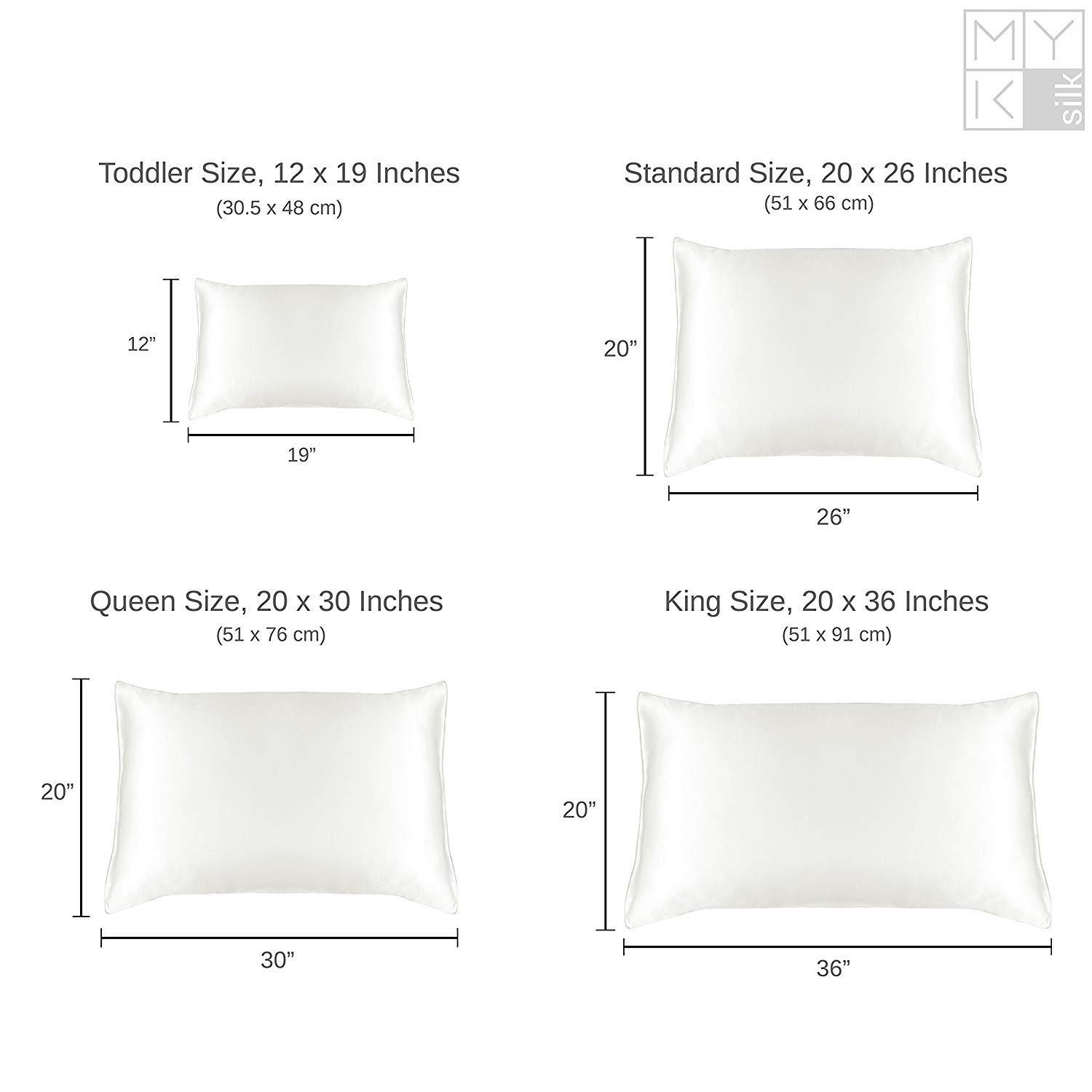 MYK Silk Pure Natural Mulberry Silk Pillowcase, 19 Momme with Cotton Underside for Hair & Skin, Oeko-TEX Certified, Hypoallergenic, Curly Friendly, French Grey