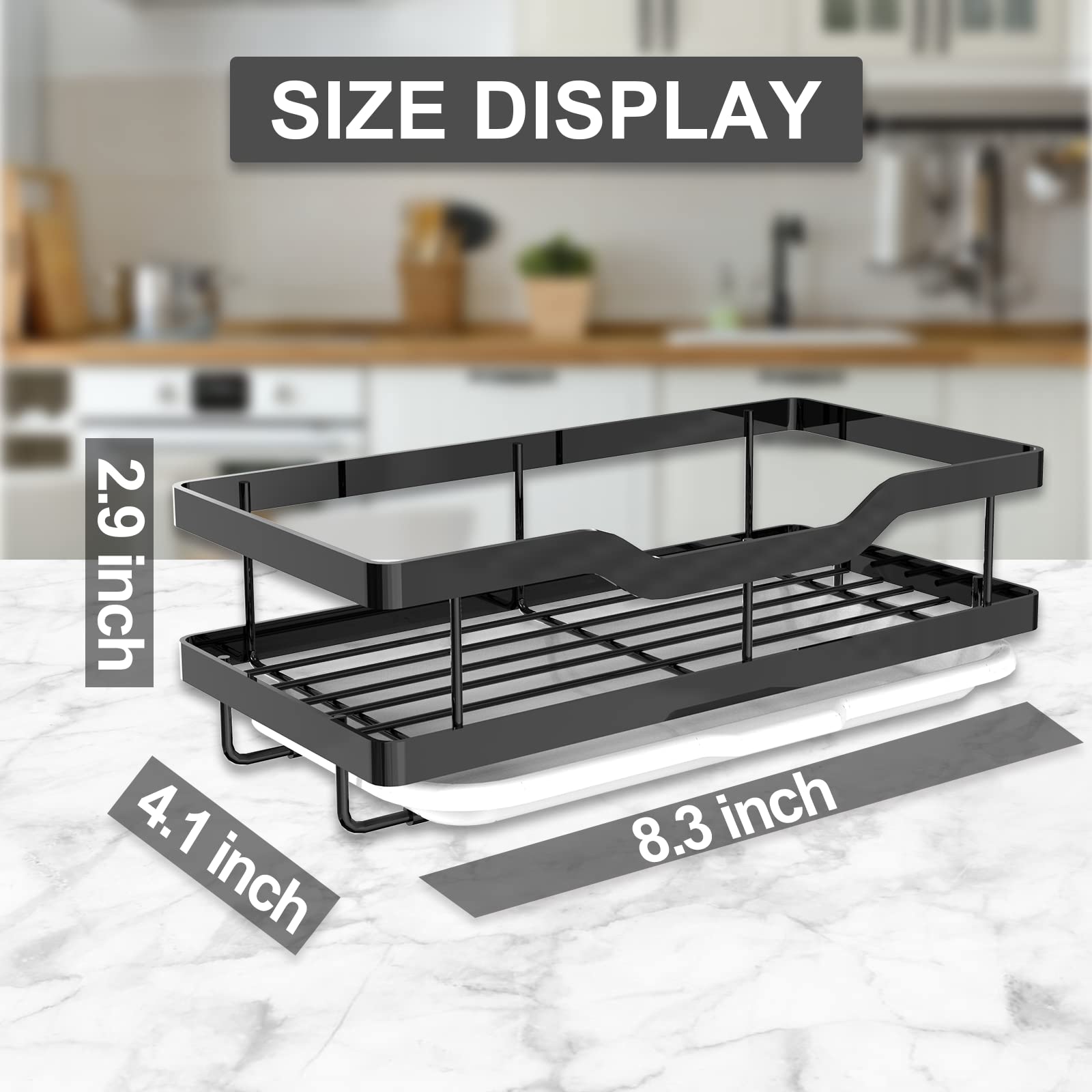 Maifan Sink Caddy Sponge Holder for Kitchen Sink, Large Kitchen Sponge Sink Caddy Organizer, 304 Stainless Steel Dish Soap Caddy Sink Tray Rack for Countertop Storage