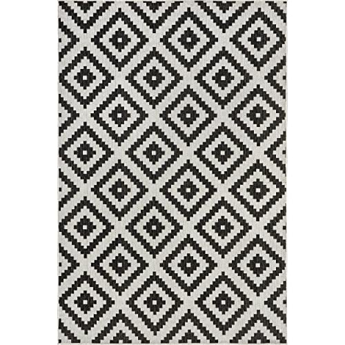 nuLOOM Darrow Moroccan Diamond Indoor/Outdoor Area Rug, 8' x 10', Black and White
