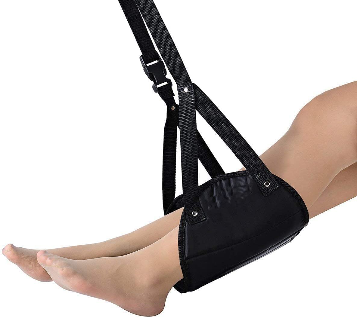 Foot Rest,Portable Travel Footrest Flight Carry-On Foot Rest Adjustable Height Foot Rest Travel Accessories Footrests Hammock,Black