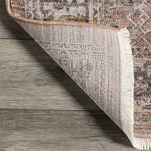 nuLOOM Sorsha Persian Traditional Fringe Area Rug, 5' x 7' 9", Rust