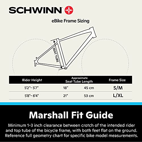 Schwinn Marshall Adult Electric Hybrid Bike, Large/X-Large Step-Over Frame, 7 Speed, 27.5-Inch Wheels, Matte Grey