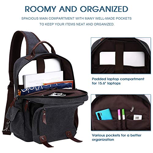 WOWBOX Sling Bag for Men Sling Backpack 13.3" Laptop Messenger Bag