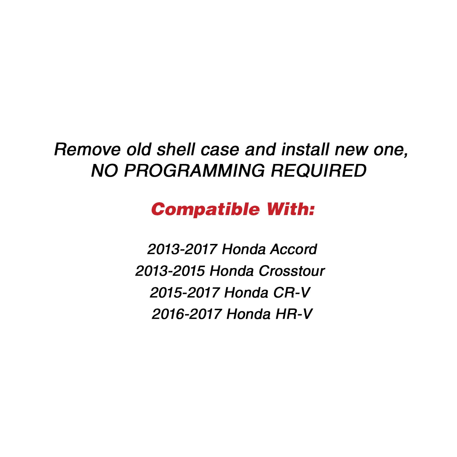 KeylessOption Keyless Entry Remote Uncut Key Case Fob Shell Cover Replacement (Pack of 2)